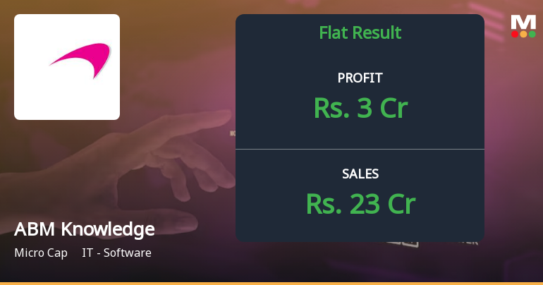 ABM Knowledgeware shows positive growth in Q3.