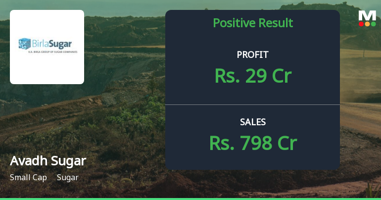 Avadh Sugar & Energy Reports Positive Growth