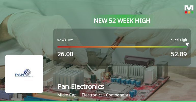 Pan Electronics (India) Ltd's Stock Surges to 52-Week Hig...