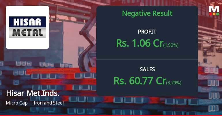Hisar Metal Industries Receives Hold Call Despite Negative Financial Performance
