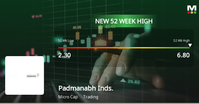 Padmanabh Industries' Stock Surges to 52-Week High, Outperforming Sector and Sensex