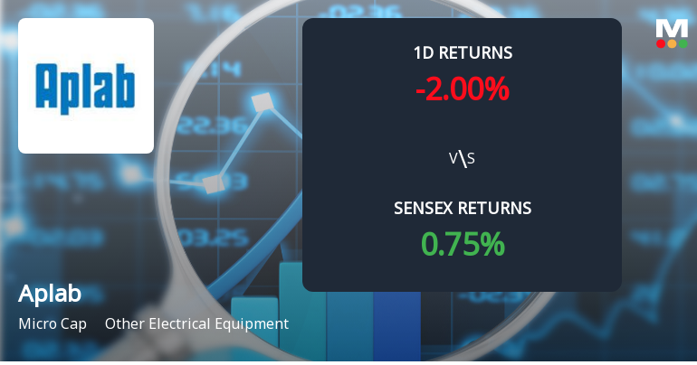 Aplab Ltd Faces Selling Pressure, Declines 2.00% Today Am...