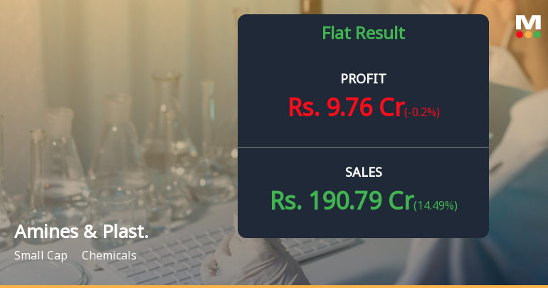Amines & Plasticizers Reports Highest Net Sales in Five Quarters Amid Score Revision