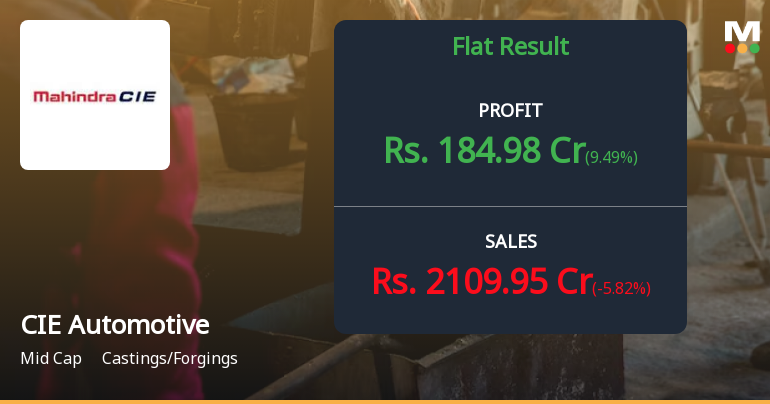 CIE Automotive India Reports Stable Performance Amid Declining ...