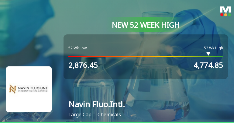 Navin Fluorine Achieves 52-Week High Amid Strong Market Momentum and Financial Performance