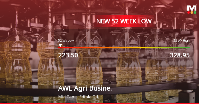 AWL Agri Business Ltd Falls to 52-Week Low of Rs.223.5 Am...