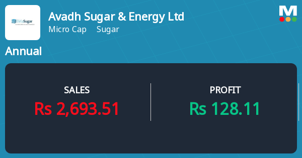 Avadh Sugar & Energy Ltd Annual Results: Standalone & Consolidated ...
