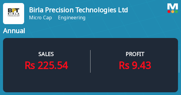 Birla Precision Technologies Ltd Annual Results: Standalone ...