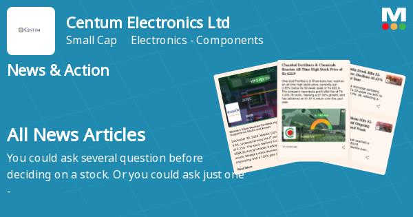 Centum Electronics Ltd (CENTUM) News & Corporate Actions ...