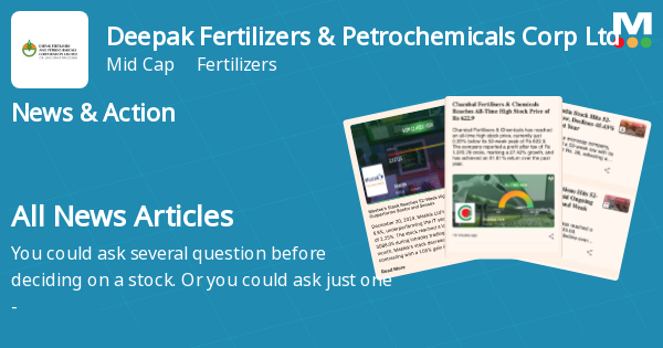Deepak Fertilizers & Petrochemicals Corp Ltd (DEEPAKFERT) News ...