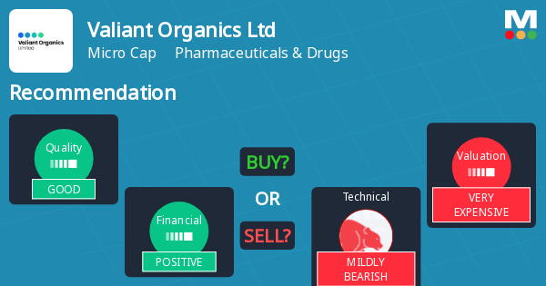 Valiant Organics Ltd (VALIANTORG) Stock Recommendation | Score, Valuation, Technicals ...